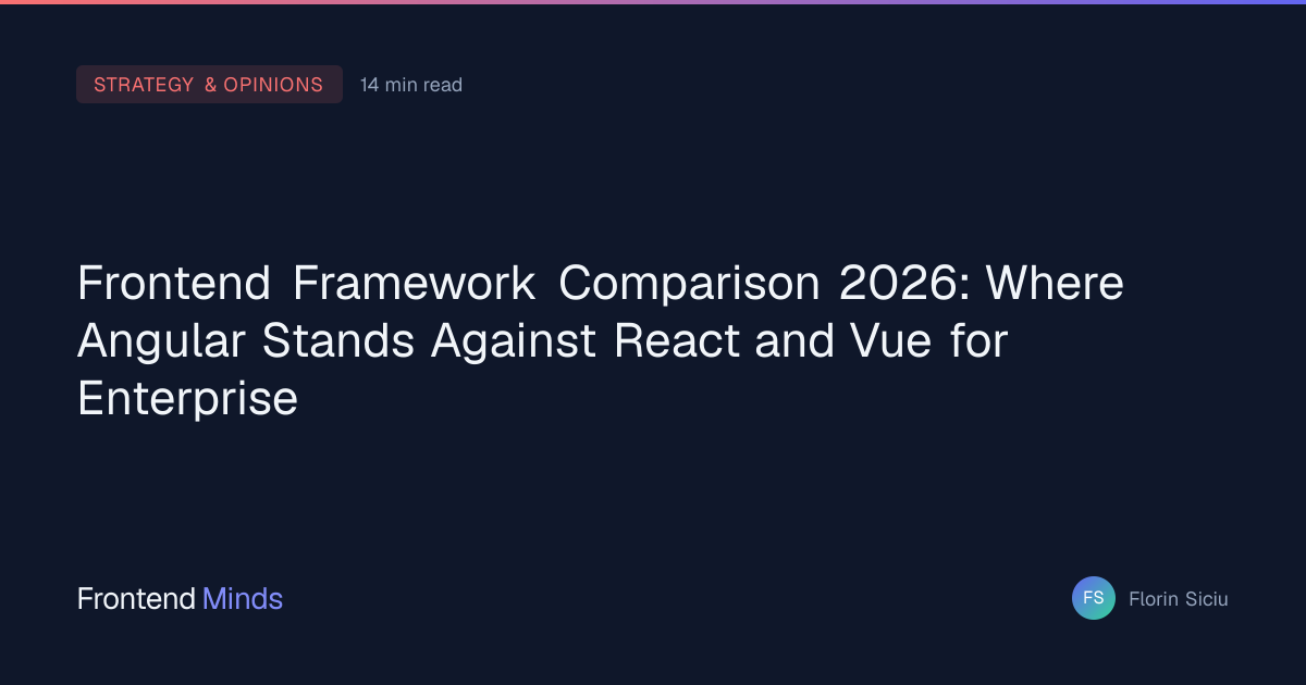 Frontend Framework Comparison 2026: Where Angular Stands Against React ...